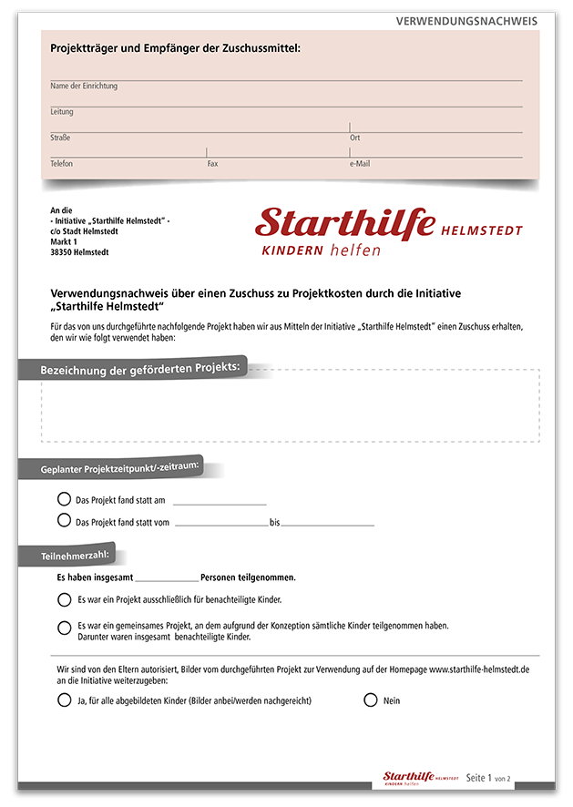 Formulare – Starthilfe Helmstedt